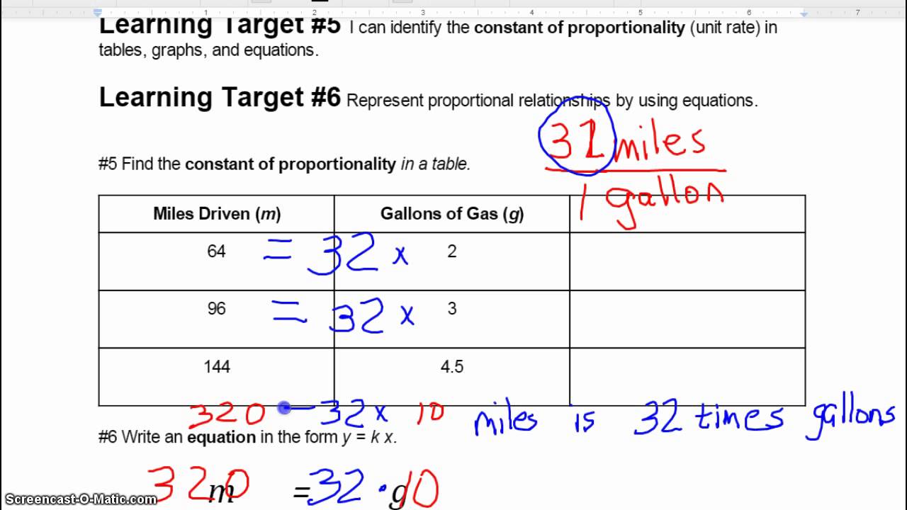 Constant of Proportionality - YouTube