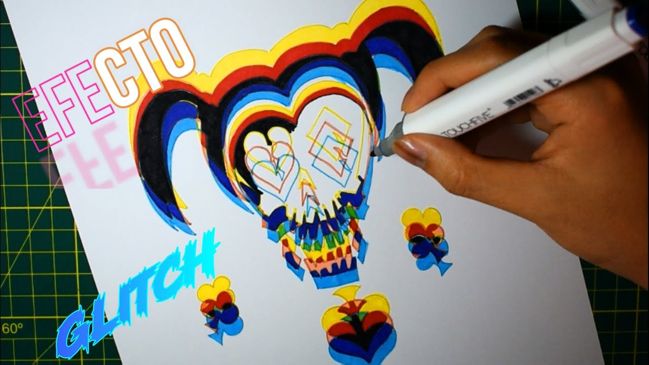 como DIBUJAR efecto GLITCH PASO a PASO facil | HOW to DRAW GLITCH efect ...