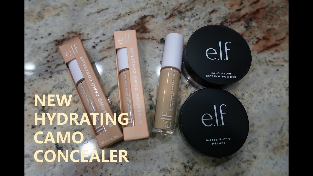NEW ELF HYDRATING CAMO CONCEALER, MATTE PUTTY PRIMER AND HALO GLOW ...