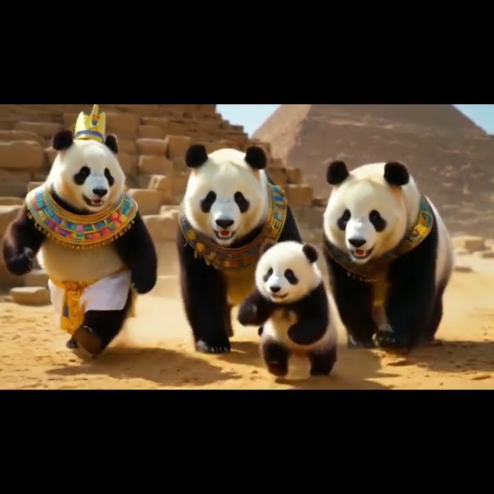 Panda family's Pyramid tour in Egypt. #viral #panda #trend #cute # ...