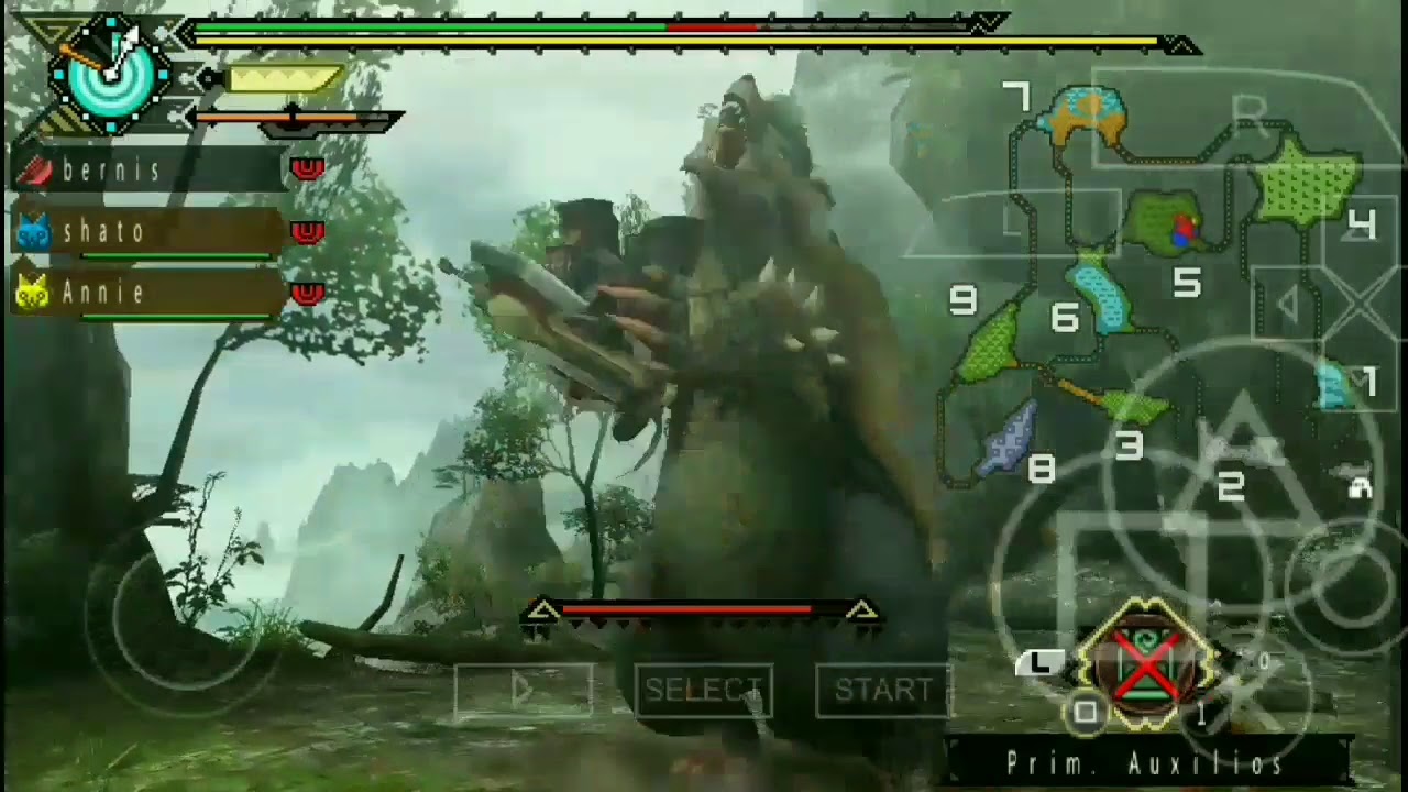 Monster Hunter 3 portable:#2 emulador android:capturando a Aoashira ...