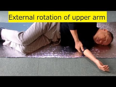 External rotation of upper arm in front on the side - YouTube