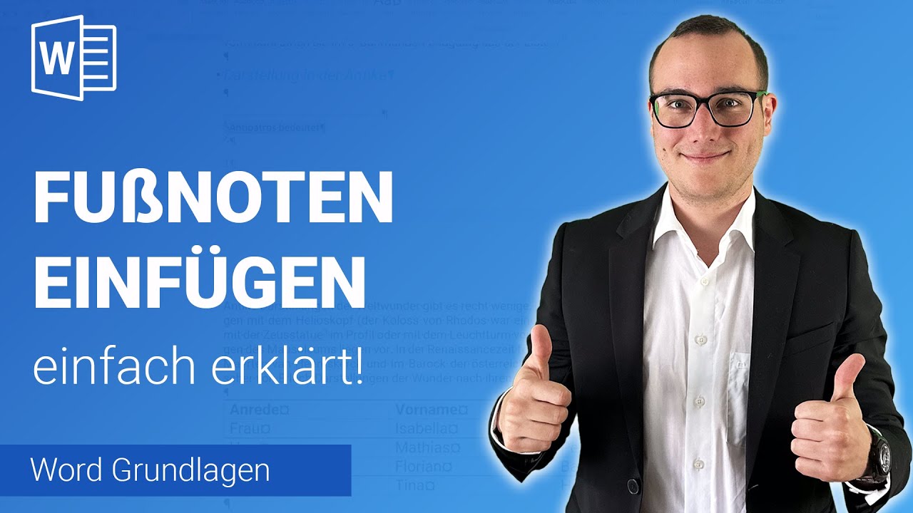 FUßNOTEN EINFÜGEN einfach erklärt | Lerne Microsoft Word - YouTube