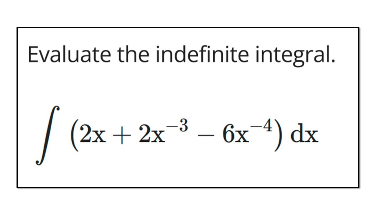 Indefinite Integrals - Question 3 - YouTube