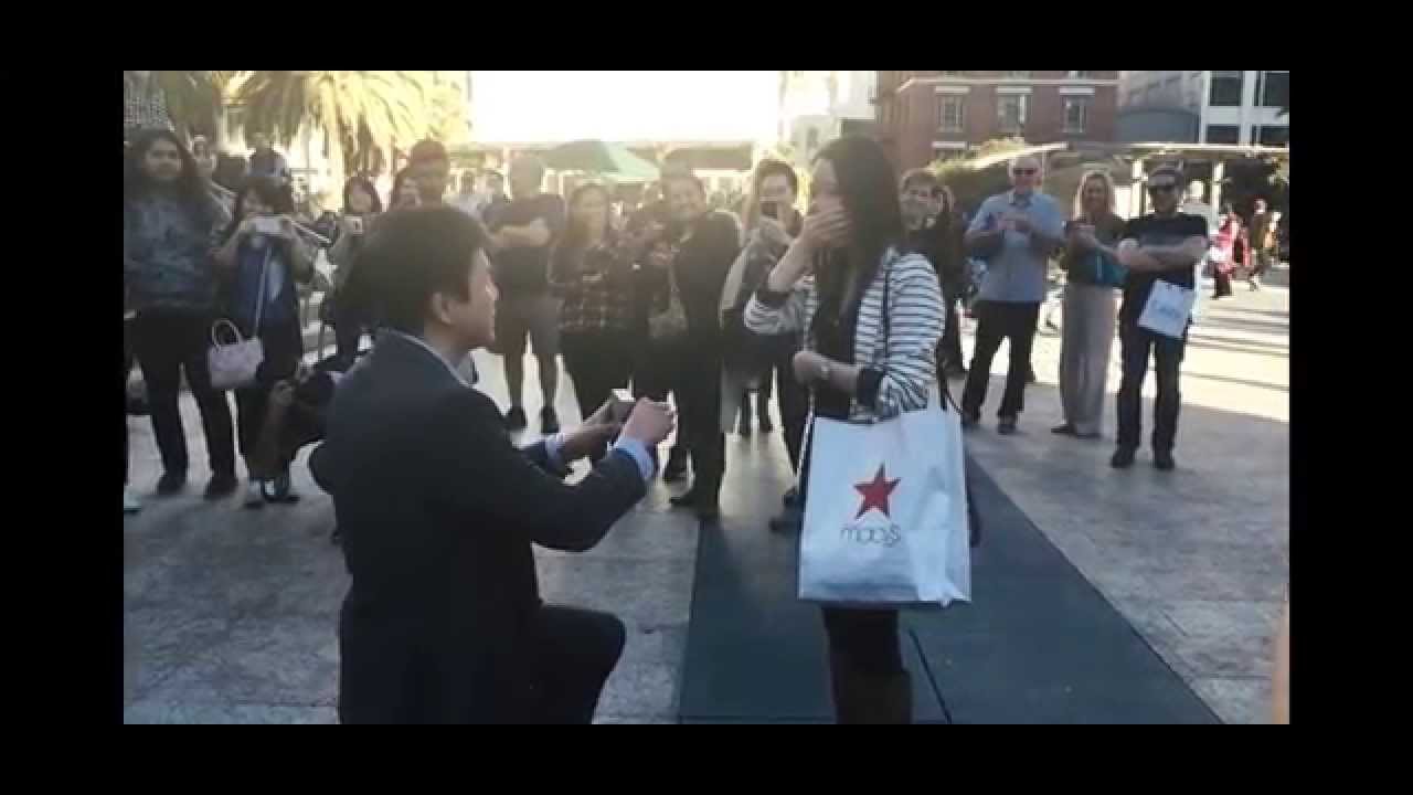 She Said Yes! Flash Mob Proposal - SF Union Square - YouTube