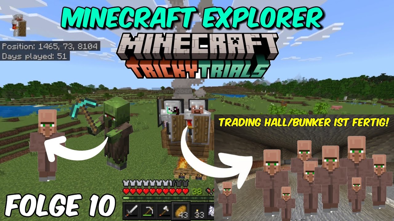 Trading Hall aushöhlen + Zombie-Villager entzombiefizieren!🤩 Minecraft Explorer #10 - YouTube