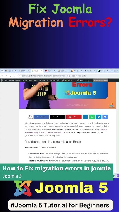 Fixed Errors Coming Joomla 3 to 4 Migration Part-1 #joomla #joomla5 #basicjoomla | Migration ...