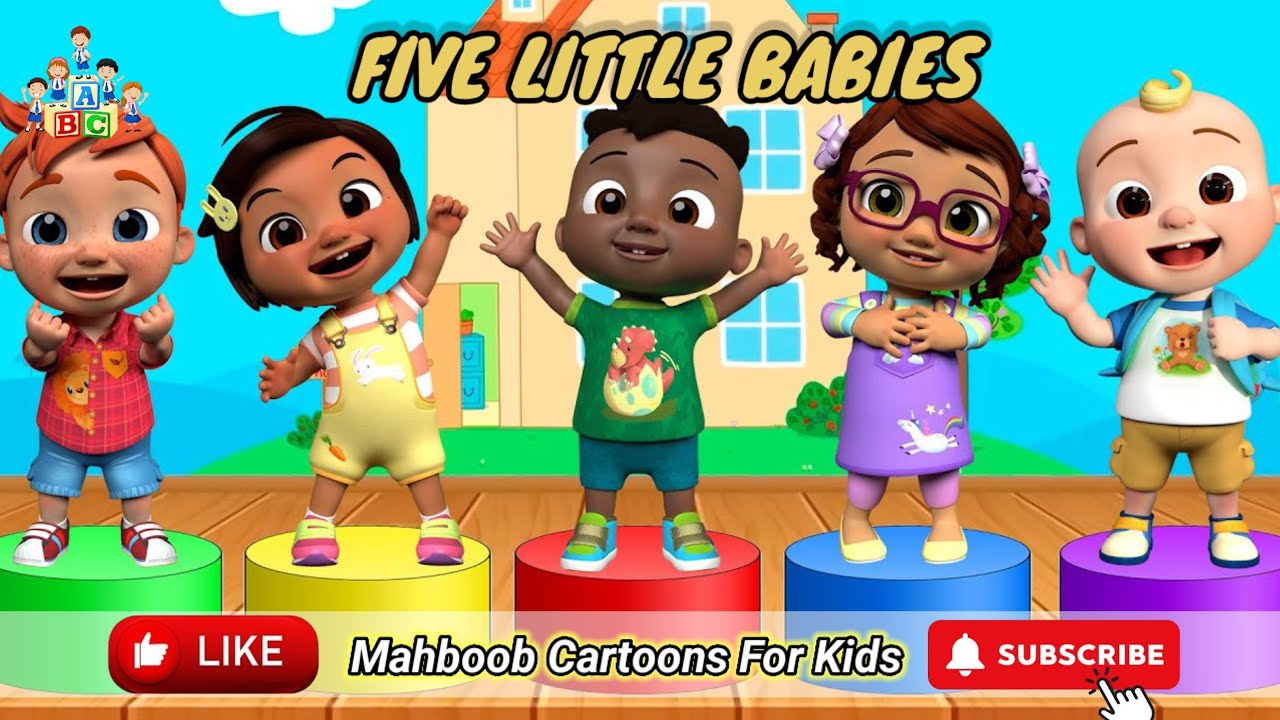 Five Little Babies | Five Little Babies Jumping On The Bed | Five ...