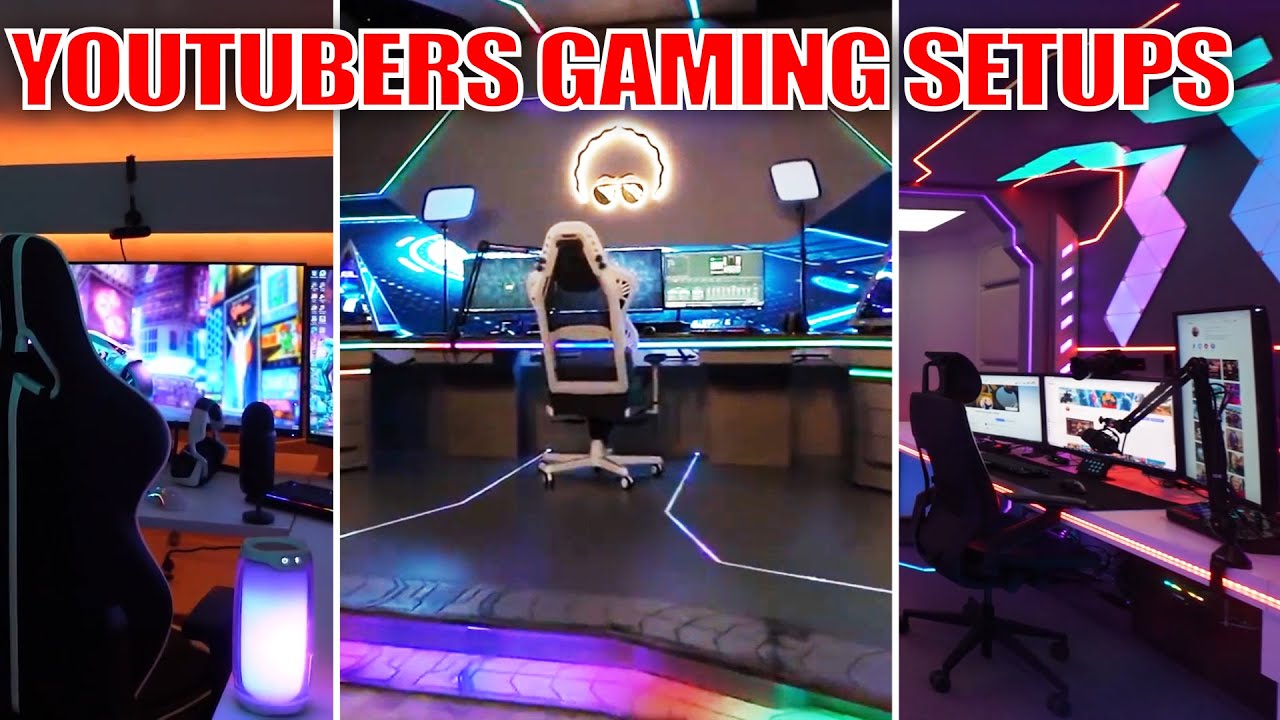 BEST GAMING SETUPS/ROOMS OF YOUTUBERS 🤑😯 | PUBGMOBILE | BGMI | PUBG ...