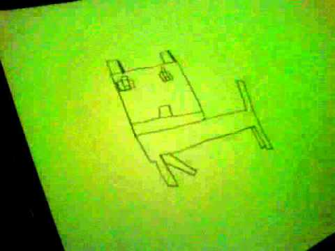 how to draw a minecraft wolf quick version - YouTube