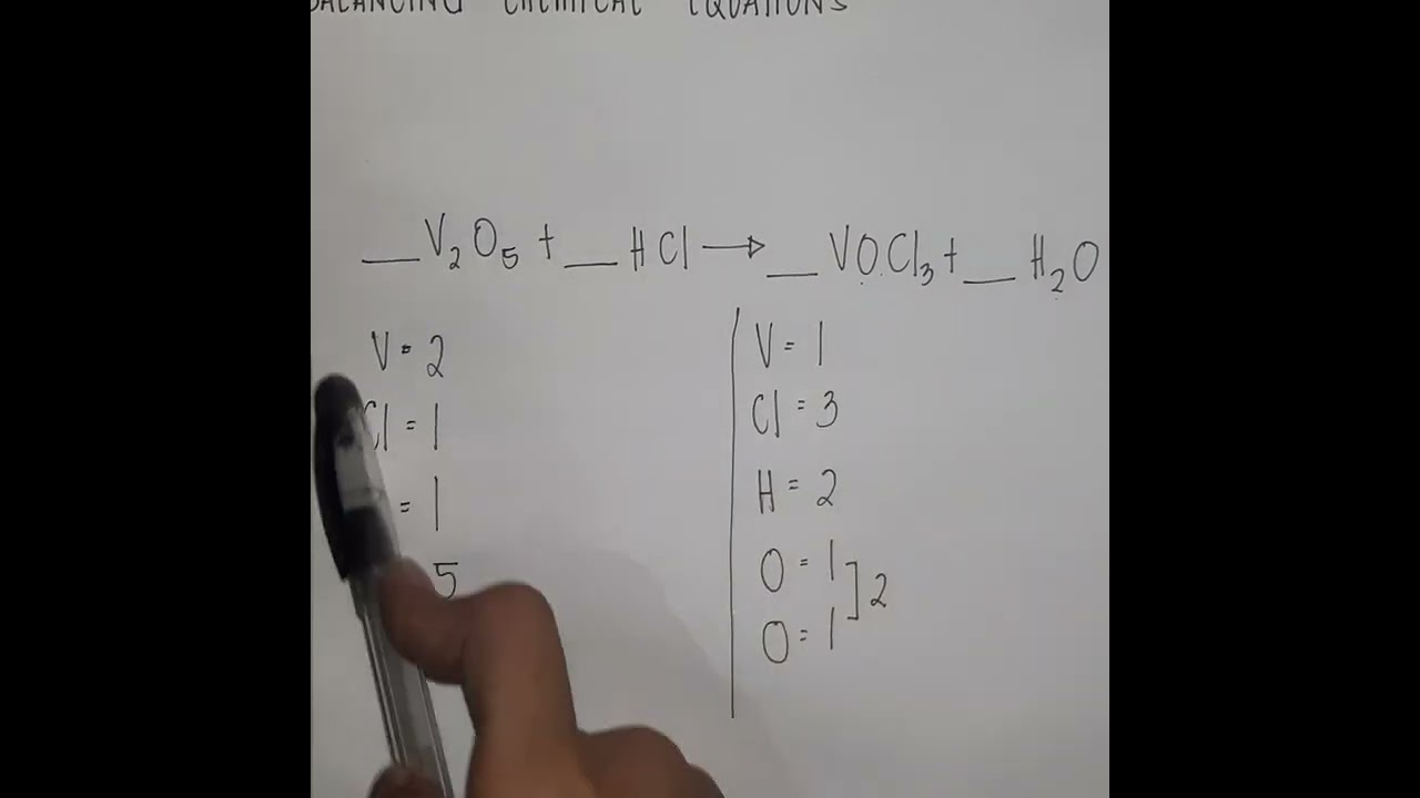 Balance Chemical Equation Of Vanadium Pentoxide And Hydrogen Chloride Balance Chemical Equation Of Vanadium Pentoxide And Hydrogen Chloride