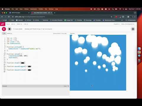 Using Parallel Arrays to Draw Bubbles in P5.js - YouTube
