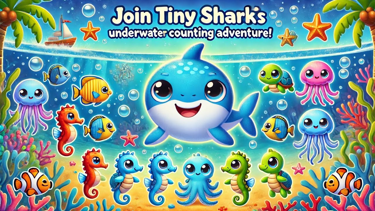 Tiny Shark’s Counting Adventure! Learn Numbers 1 to 10 with Sea Friends ...