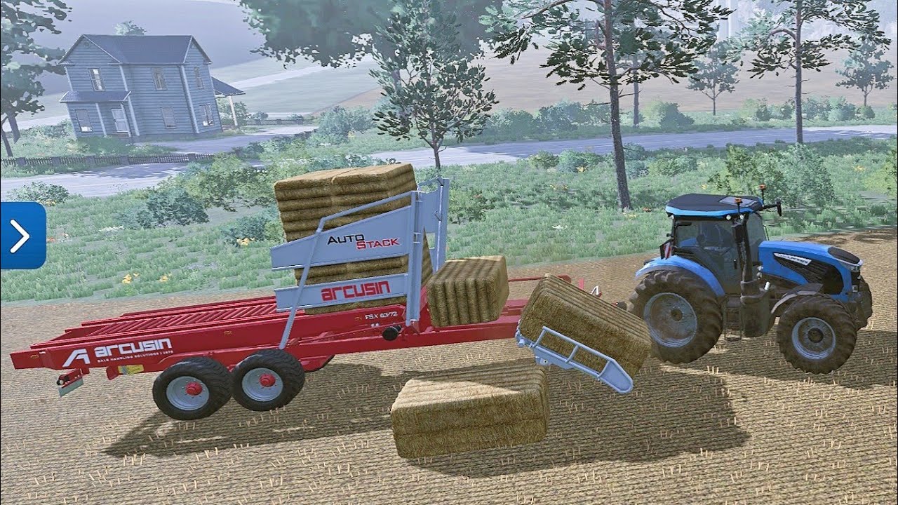How to collect straw bales and store at barn in farming simulator 23 ...