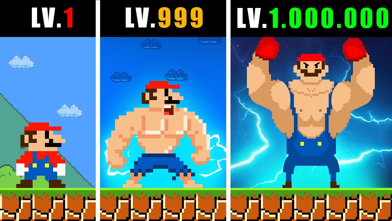 Level 1 to Level 1,000,000 Muscle Mario with 999 Seeds Powerups | Game ...