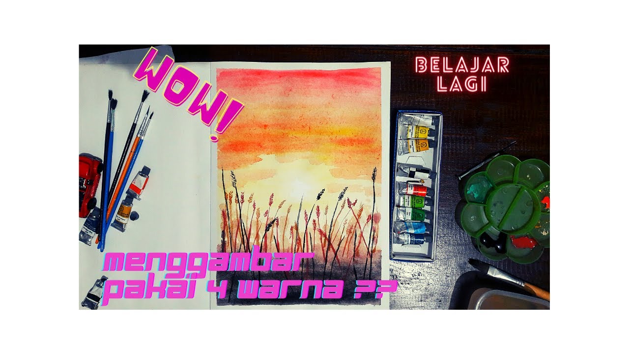 Menggambar Rumput | Melukis alam | Menggambar untuk anak menggunakan ...