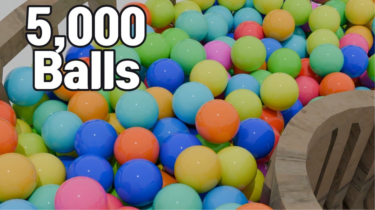 5000 marbles passing through the spiral stairs - YouTube