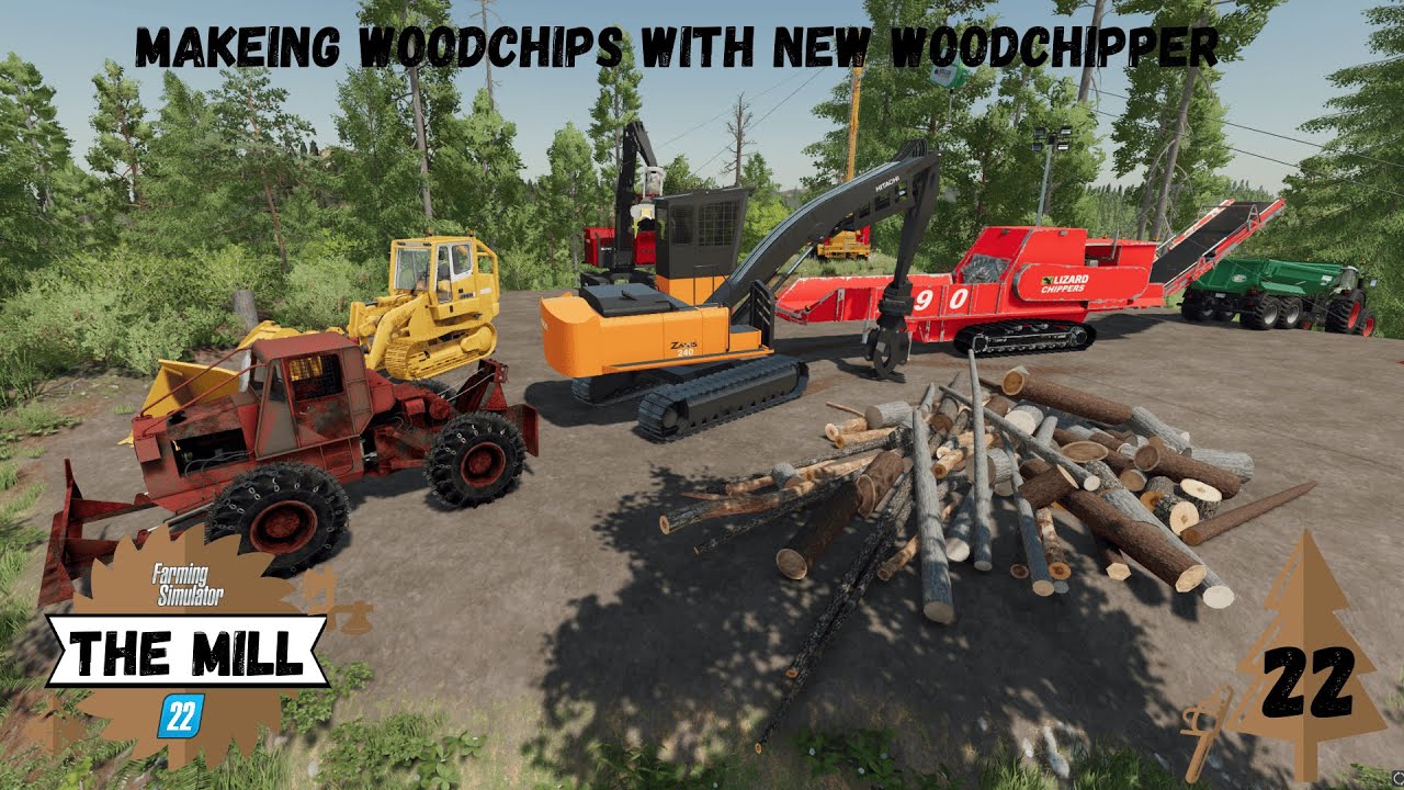 MAKEING WOODCHIPS WITH BRAND NEW CHIPPER | FS 22 Timelapse | #22 ...