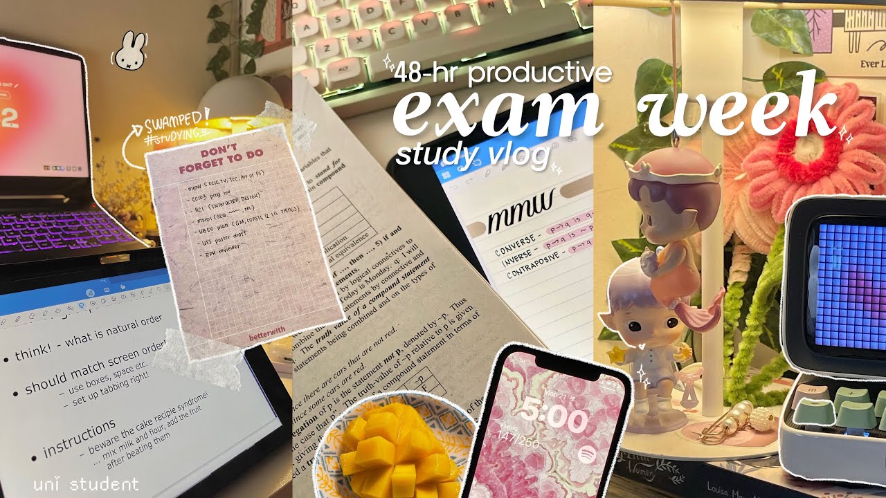 uni diaries 🌺 ₊˚⊹〜 study vlog: 5AM study sessions, stu(dying) for exams, schoolwork, balancing ...