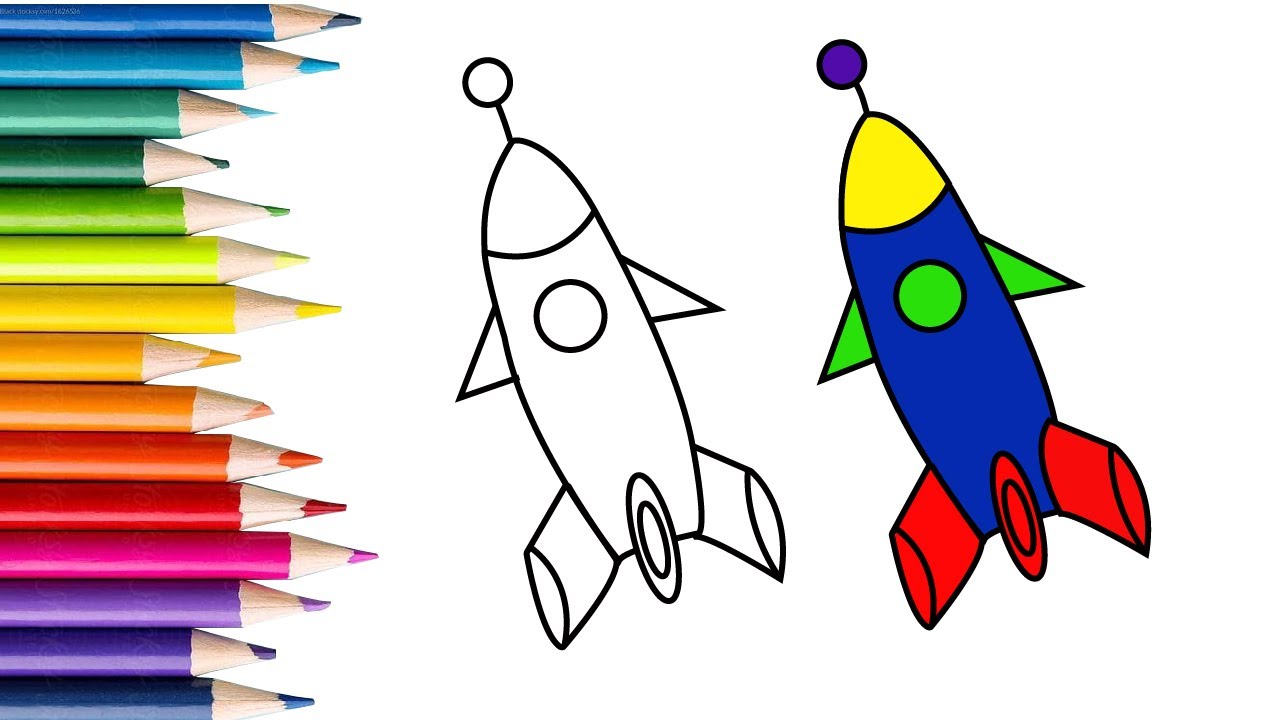 Drawing for kids easy l how to draw easy rocket l draw for fun - YouTube