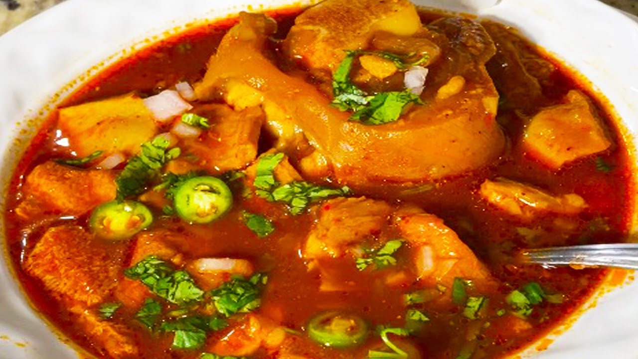 MENUDO ROJO O PANCITA DE RES CON PATA - RECETA MEXICANA DELICIOSA | # ...