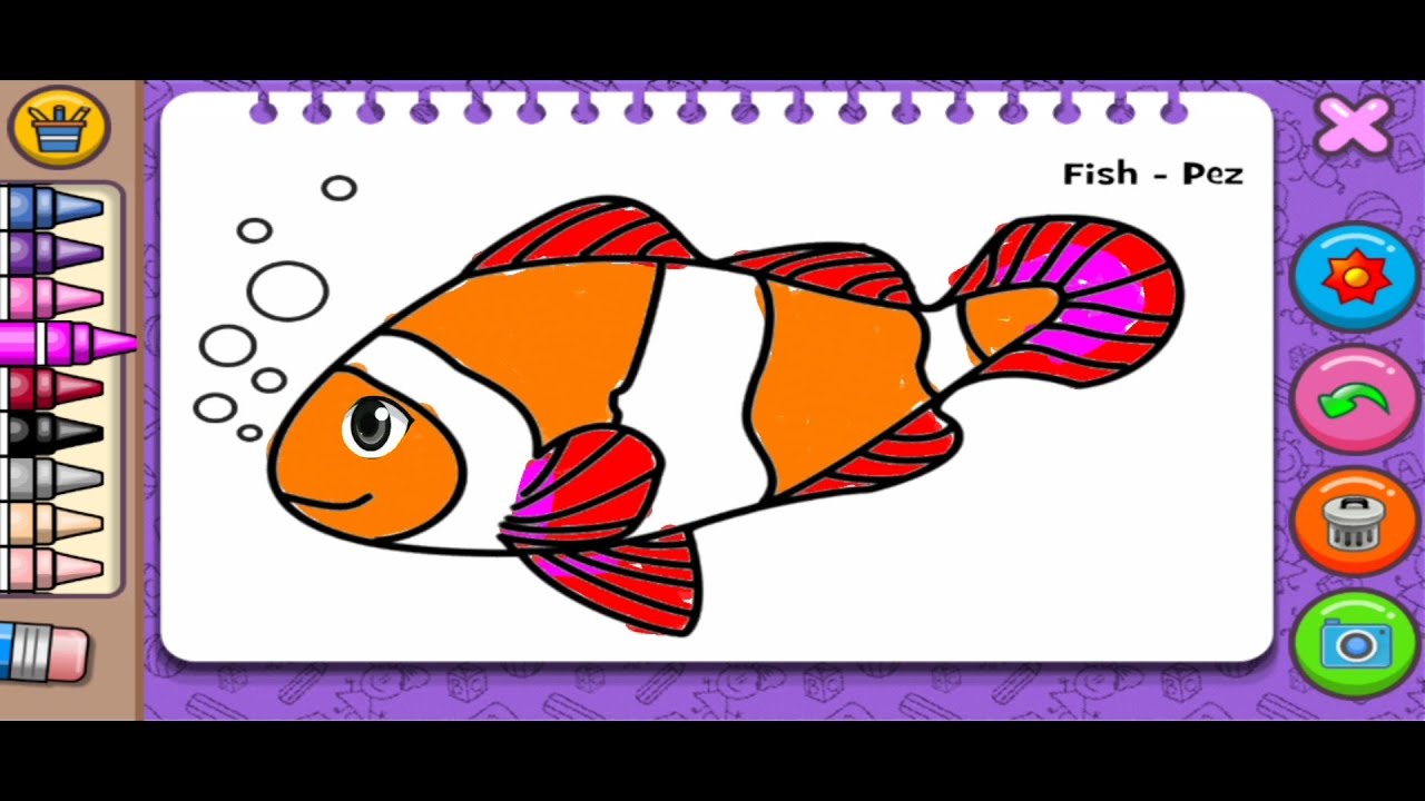 COLORING & LEARN , MEWARNAI IKAN BADUT LUCU - YouTube