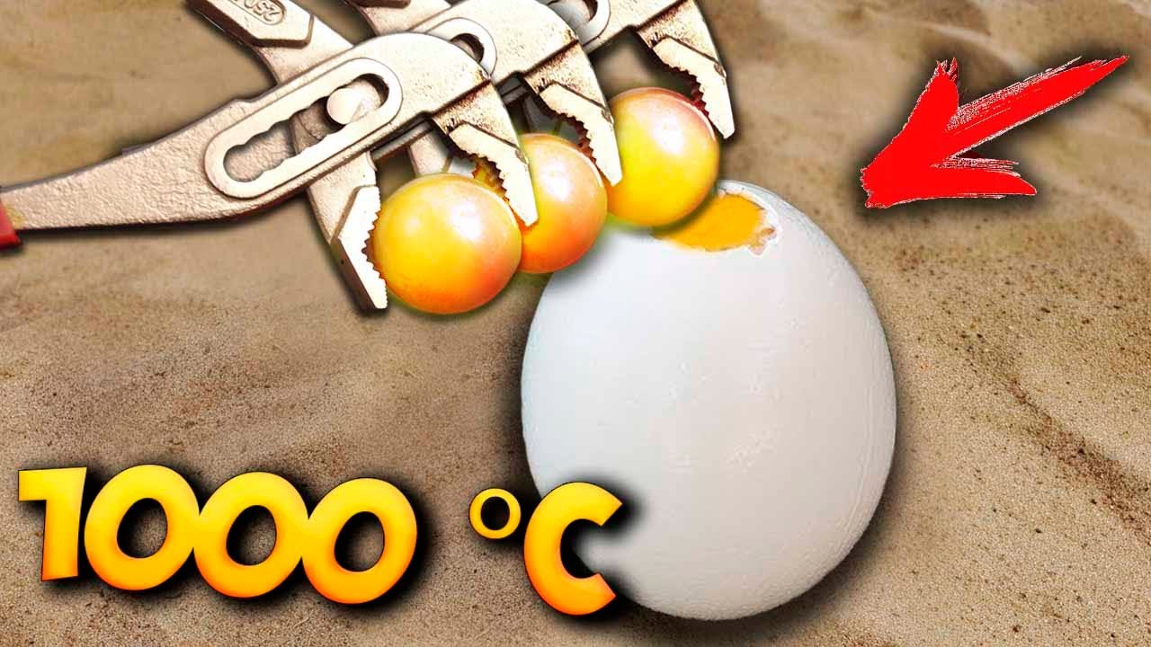 Experiment: Ostrich Egg vs 3 Glowing 1000 Degree Balls 🔥🥚 - YouTube
