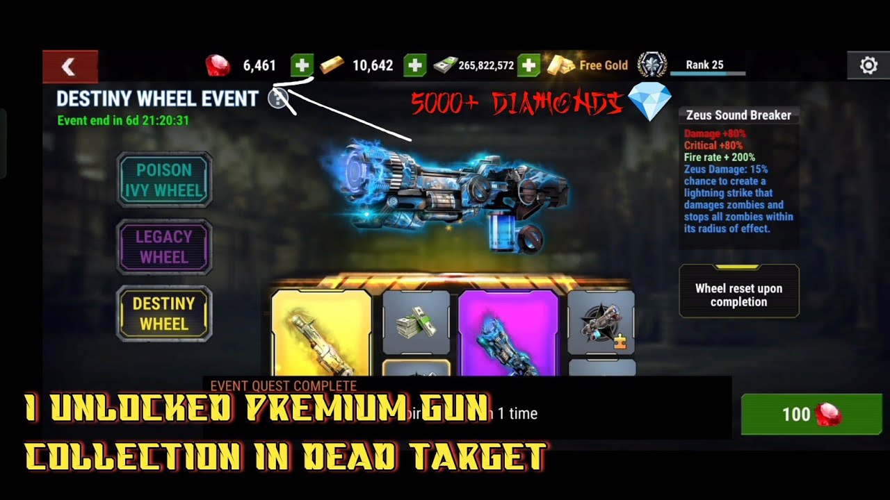 Dead Target destiny wheel event , Premium Gun unlocked🔓 - YouTube