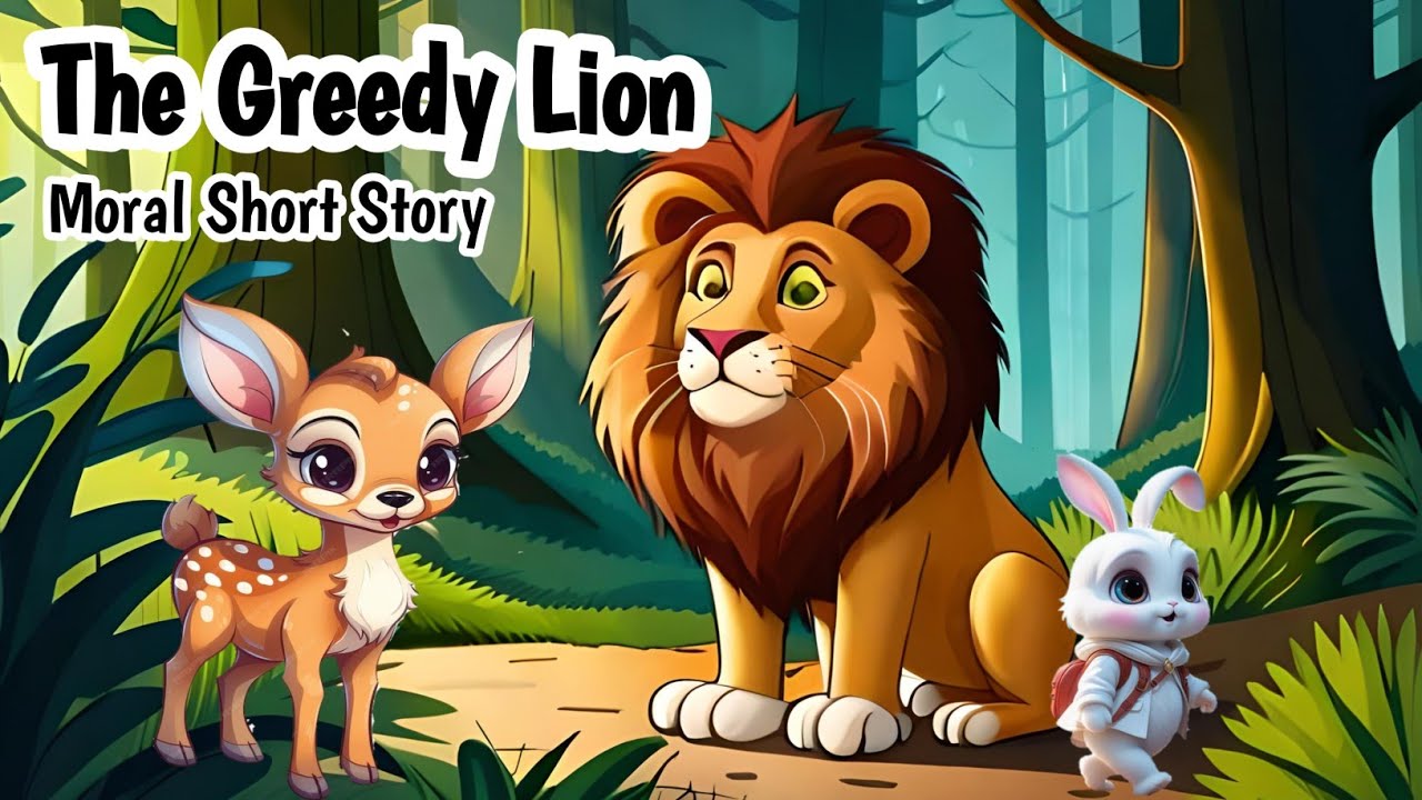 The Greedy Lion Moral Story|Greedy Lion story in english|bedtime ...