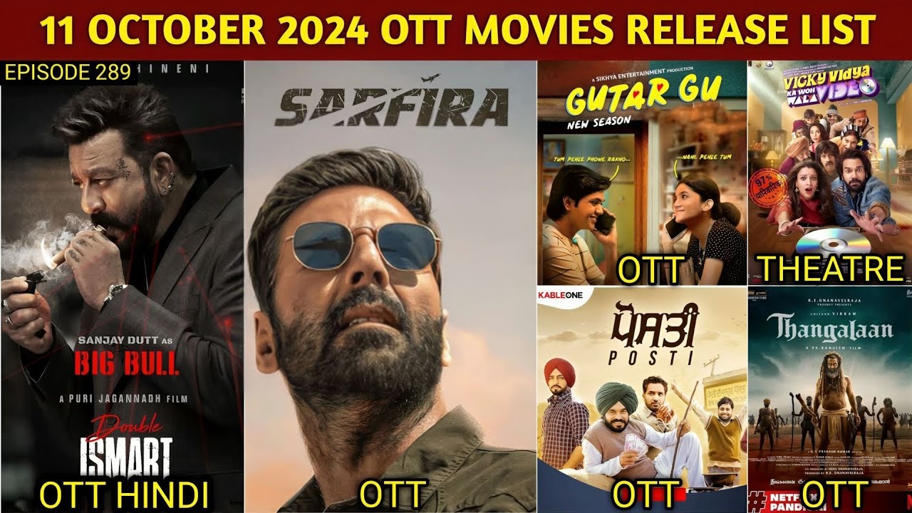 11 October OTT Release Movies & Web Series | Sarfira OTT | Thangalaan ...
