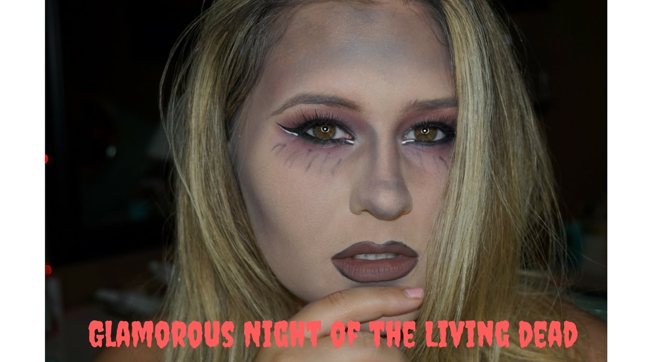 Glamorous Night of the Living Dead Halloween Makeup - YouTube
