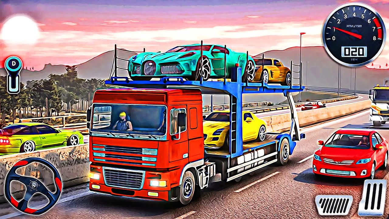 Car Transporter Truck Driving Sim - Fast Car Transport Trailer Game 3D ...
