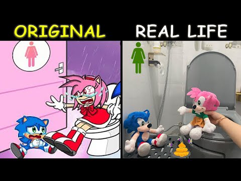 The Sonic Tapes Animation - SONIC Need the Toilet!! Please AMY ROSE | Original vs Plush Toys