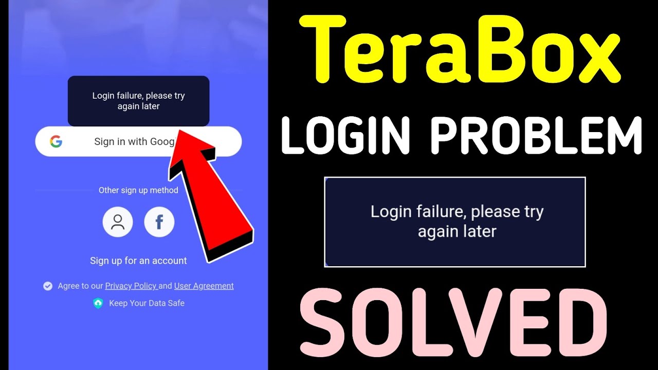 TeraBox Login Problem Solve || Fix Login Failure Please Try Again Later ...