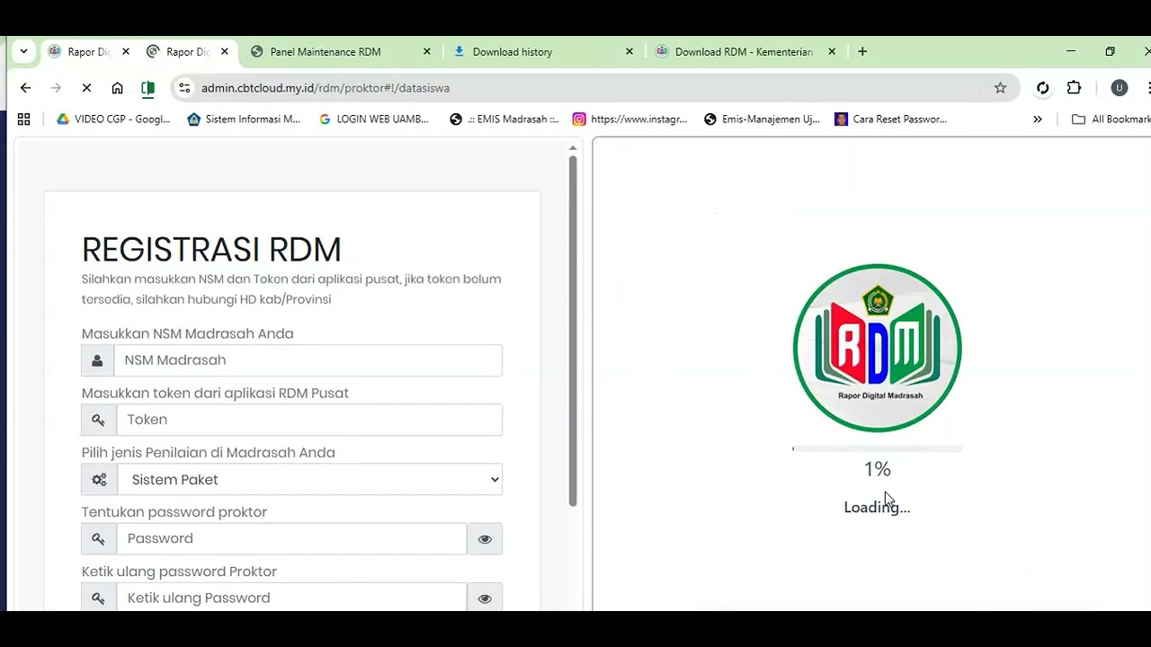 VDI akses lokal dan online RDM kemenag (rapot digital madrasah) - YouTube