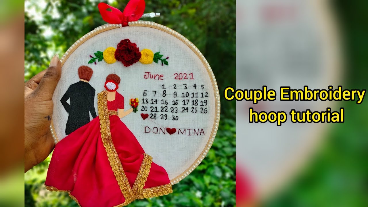 calendar hoop tutorial/couple Embroidery hoop step by step tutorial ...