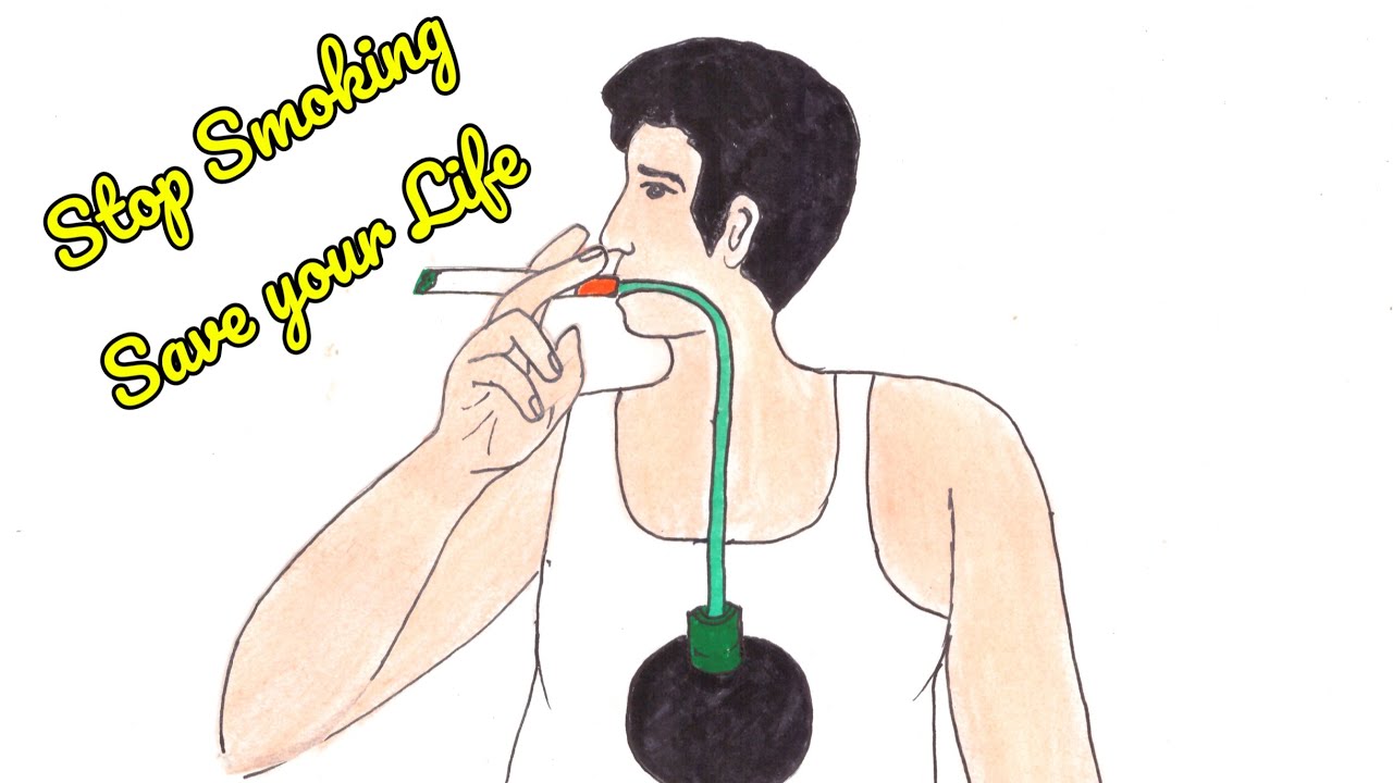 Stop Smoking drawing easy || smoking is injurious to health || smoking ...