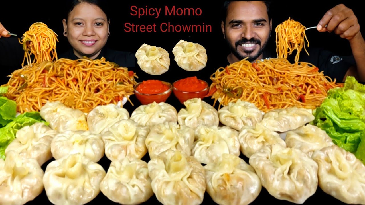Momo Eating Challenge Mukbang | Chow mein Spicy Noodles | Asmr Eating ...