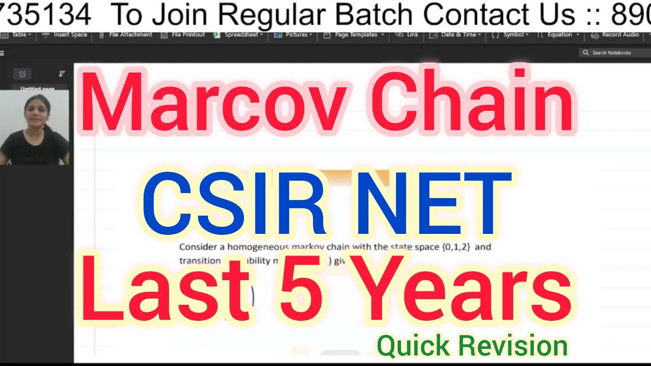 Marcov Chain Last Five Year CSIR NET Mathematics Exam Quick Revision ...