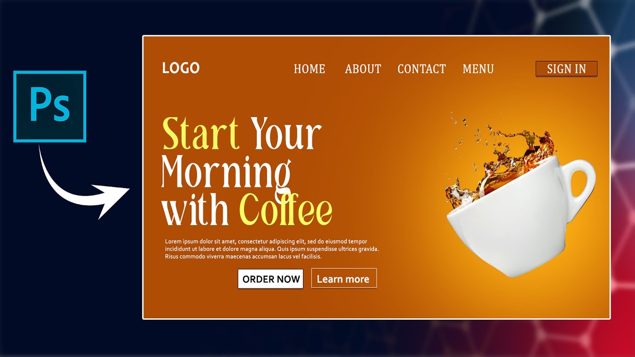 WEBSITE HEADER IN PHOTOSHOP - YouTube