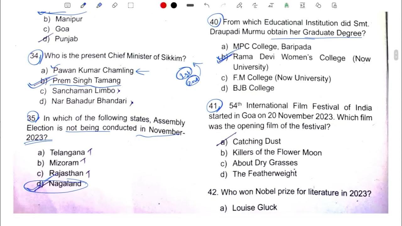 OSSC CHSL Current Affairs Unofficial Answer Key || Exam Date-17/12/2023 - YouTube