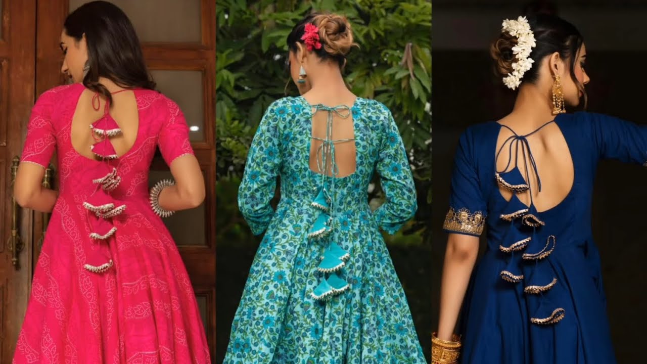 Most Unique Kurti/ Anarkali Back Neck & Latkan Design Ideas - YouTube