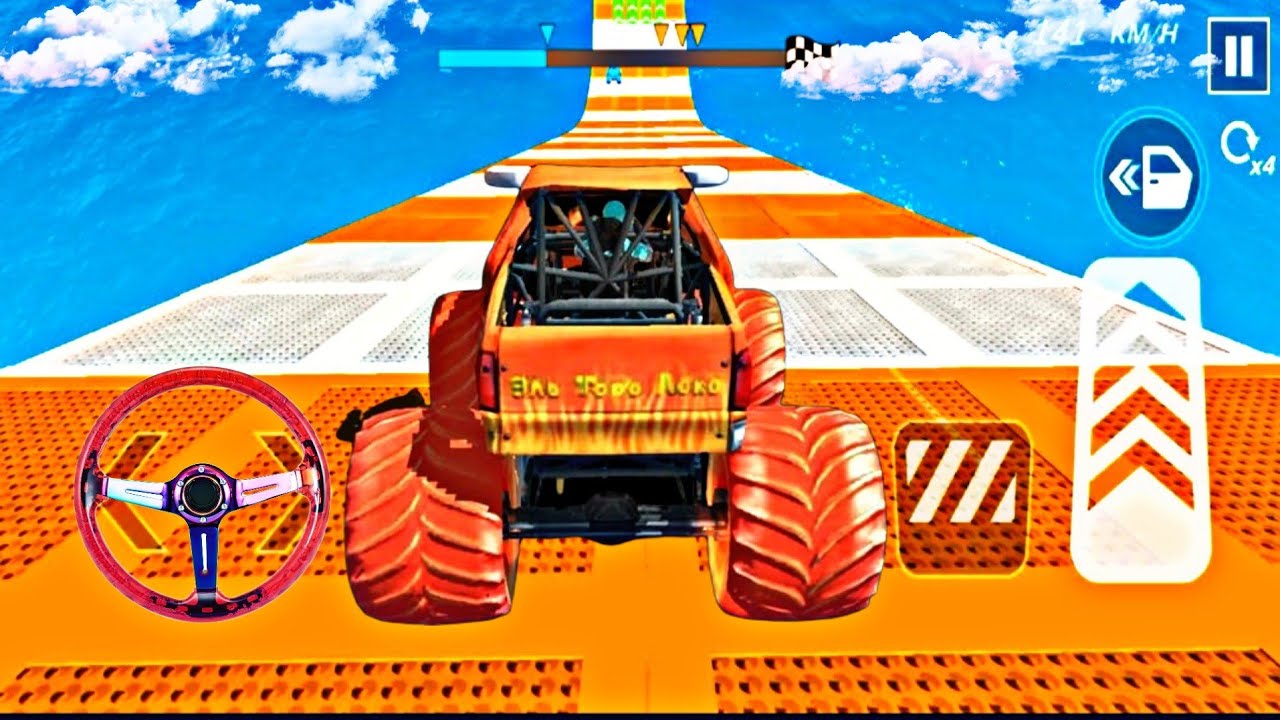 Monster Truck Mega Ramp Extreme Racing - Impossible GT Car Stunts ...