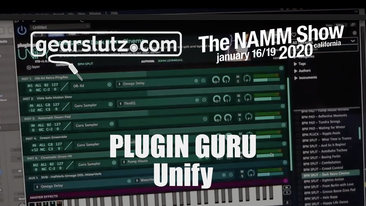 PluginGuru dot com Unify plugin - Gearslutz @ NAMM 2020 - YouTube