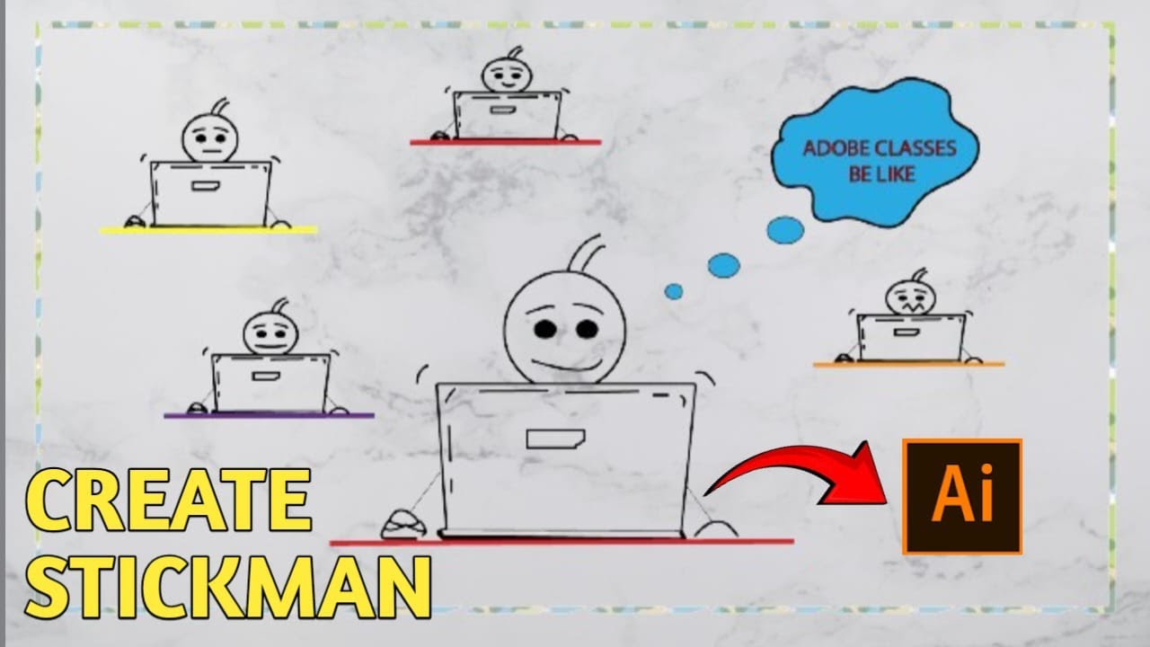 How to create Stickman in Adobe Illustrator with the shapes # ...