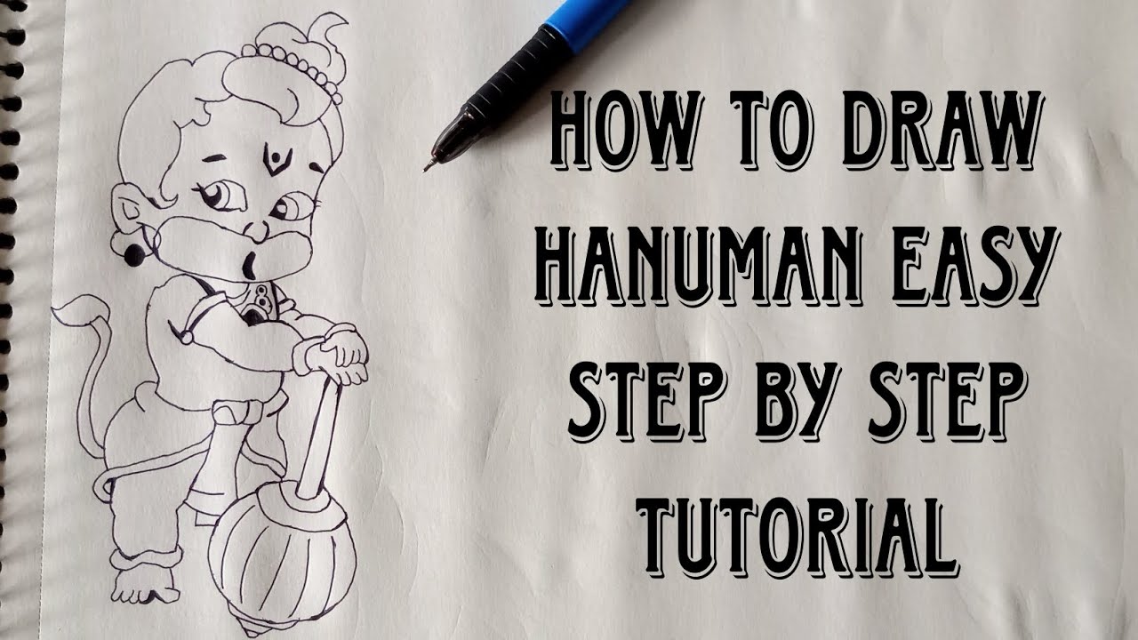 how to draw Hanuman easy drawing for beginners | step by step tutorial ...