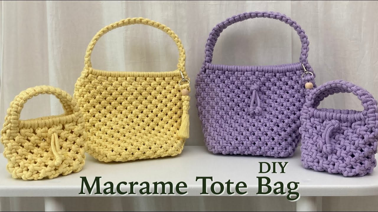 [SUB]마크라메 토트백 만들기:마시멜로우 토트백:Macrame tote bag [DIY Tutorial] - YouTube