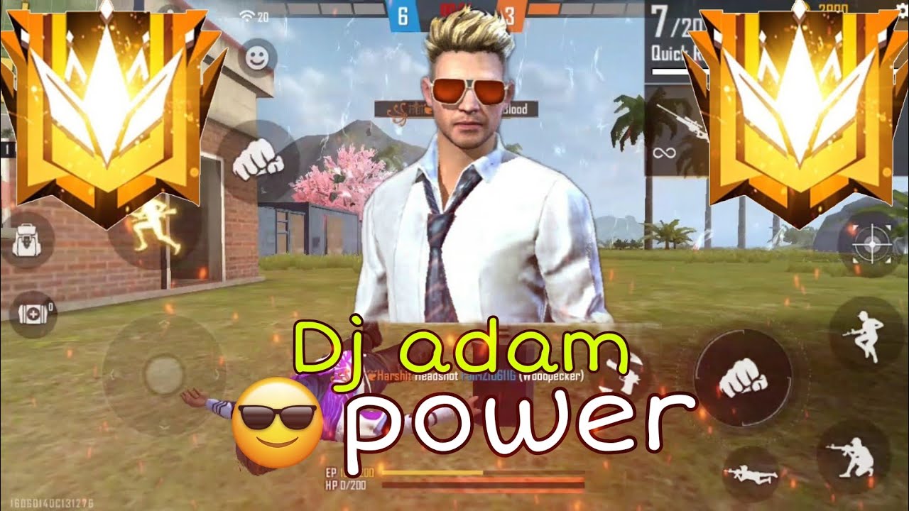 DJ ADAM POWER | FREE FIRE | AD GAMER | free fire gameplay | - YouTube
