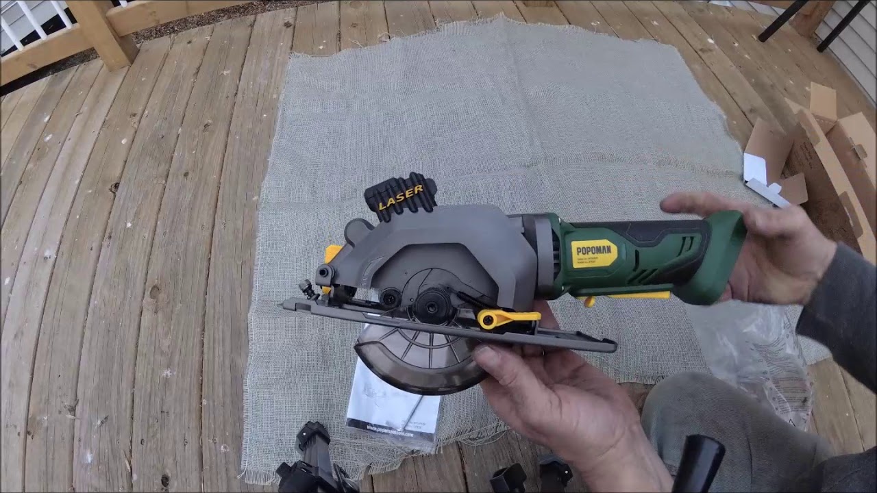 Amazon Popoman mini cordless circular saw unboxing 4.5" - YouTube