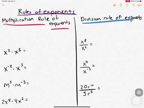 Rules of exponents - Product rule and Quotient rule - YouTube